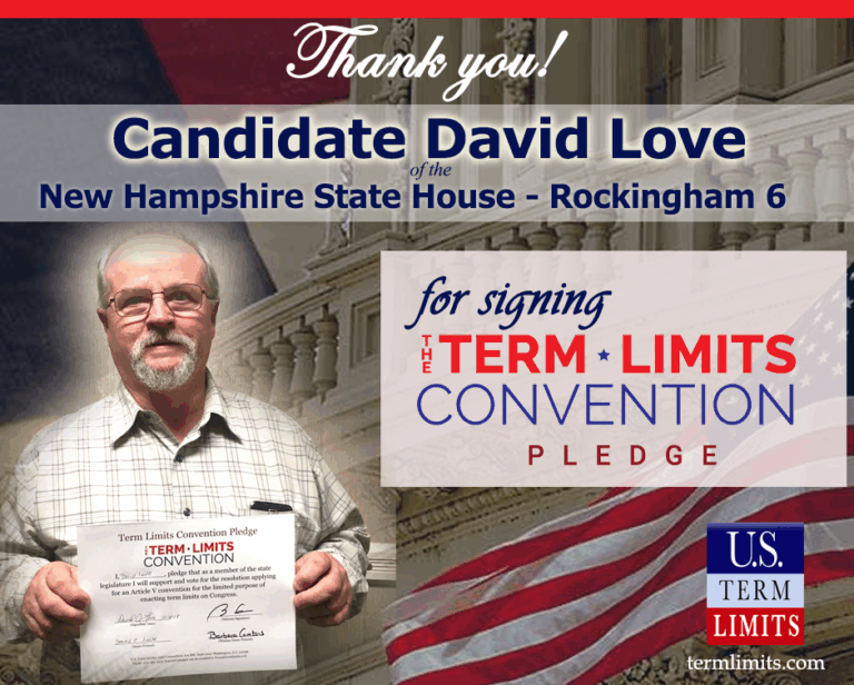 U.S. Term Limits Praises David Love for Signing Pledge - Term Limit ...
