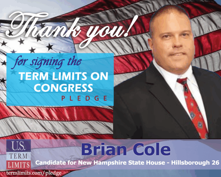 Brian Cole Pledges to Support Congressional Term Limits - U.S. Term Limits